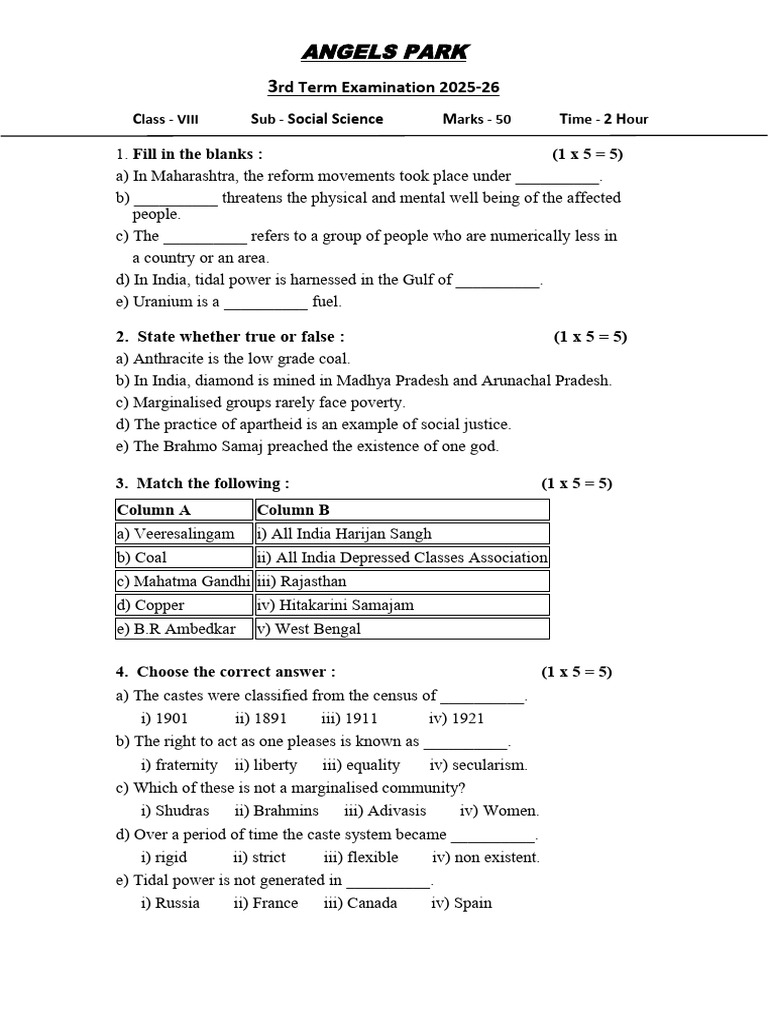 class 8 SST | PDF
