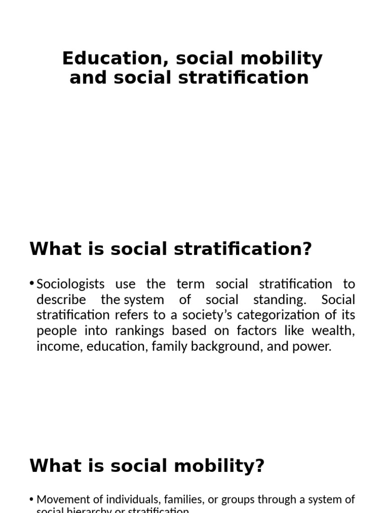 Social Mobility and Education's Role | PDF | Social Mobility | Social ...