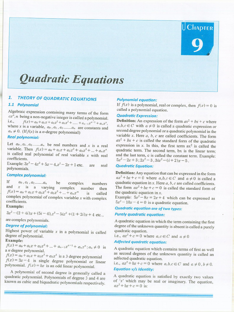 Quadratic Equations | PDF