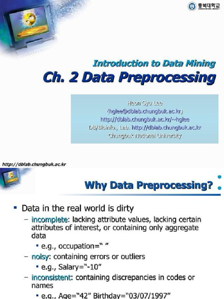 Preprocessing Data (1) | PDF