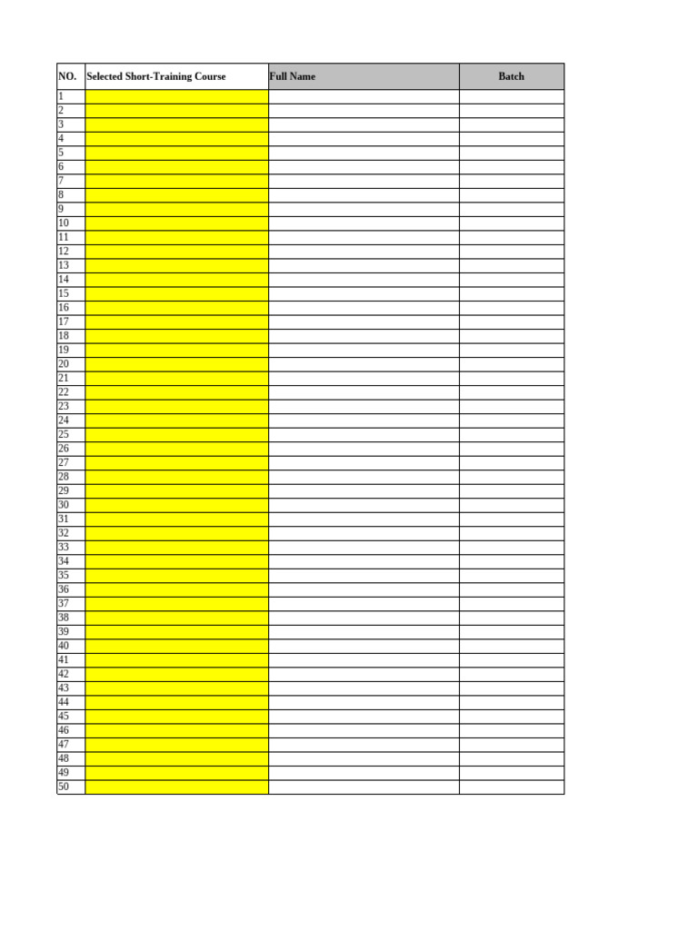 Registration Sheet | PDF