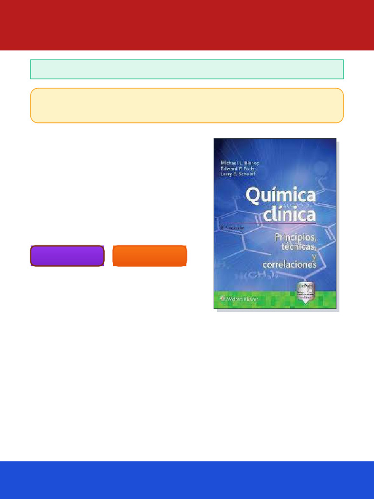 Química Clínica 8th Edition Michael L Bishop Edward P Fody Y Larry E Schoeff ebook enhanced pdf ...