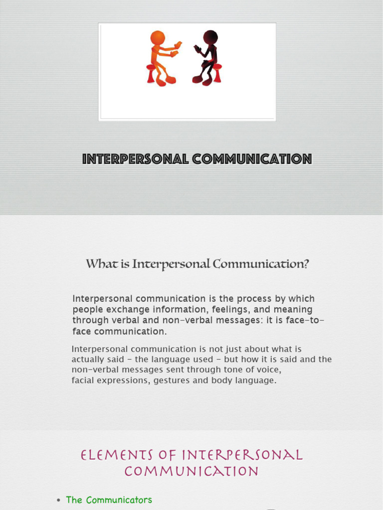 Interpersonal Communication | PDF