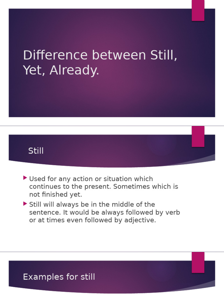 Understanding Still, Yet, and Already | PDF