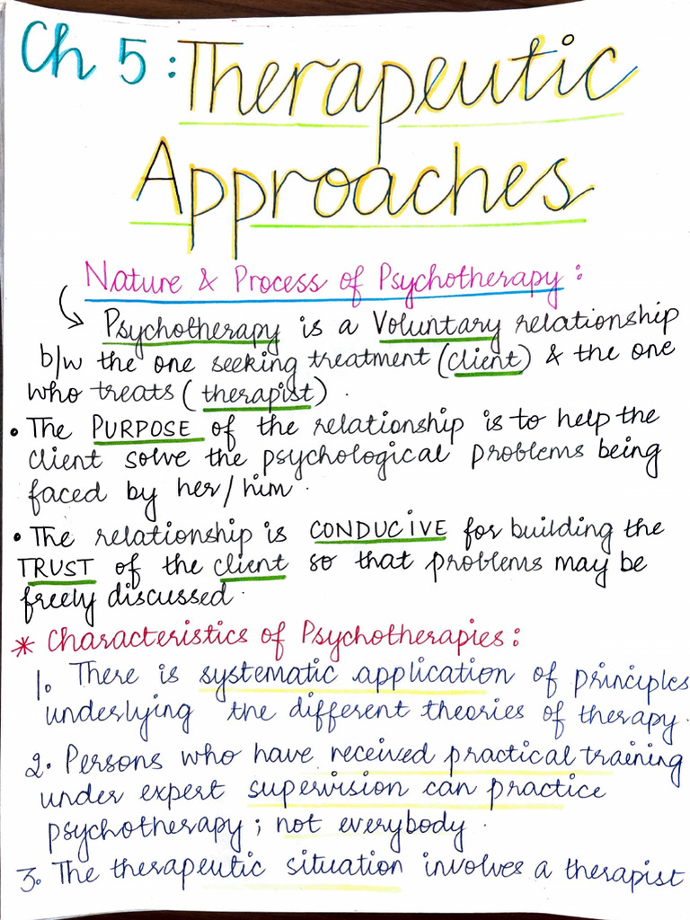 CH 5 Therapeutic Approaches | PDF