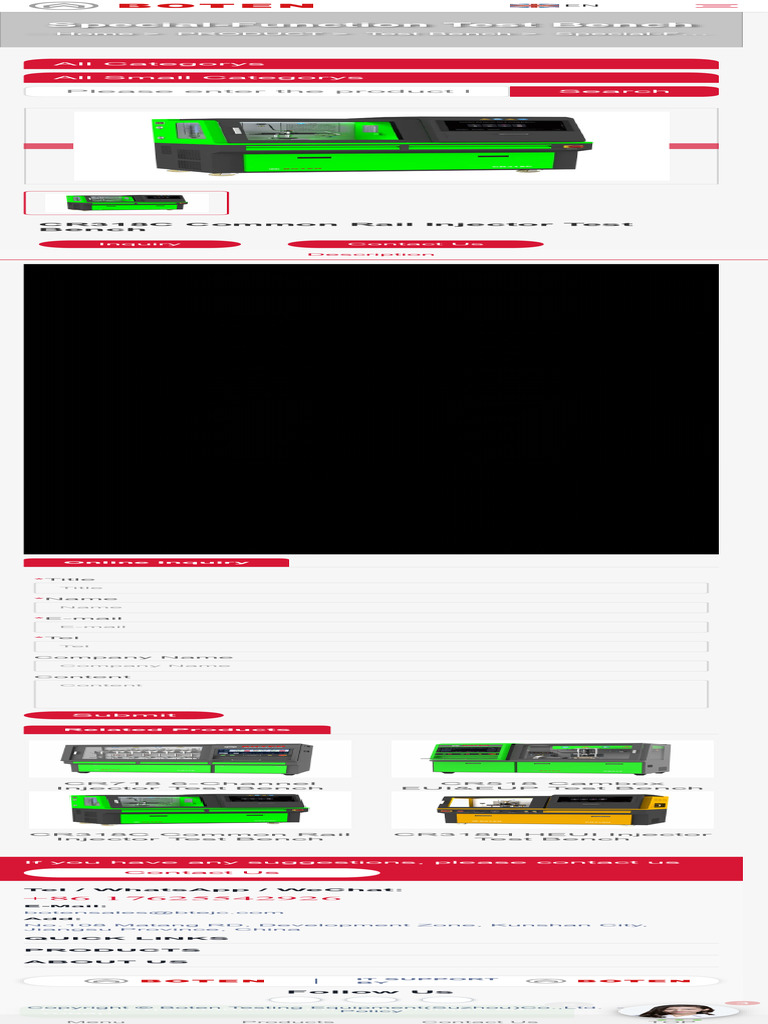 CR318C Common Rail Injector Test Bench - Boten Testing Equipment ...