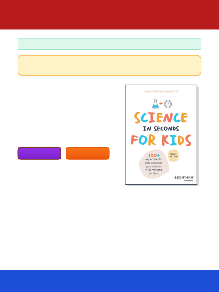 Science in Seconds For Kids Over 100 Experiments and Activities You Can ...