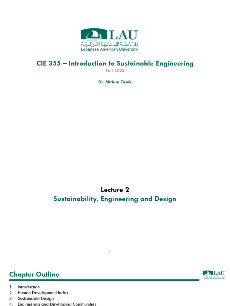 GNE 335 - Lecture 2 - Sustainability, Engineering and Design | PDF ...