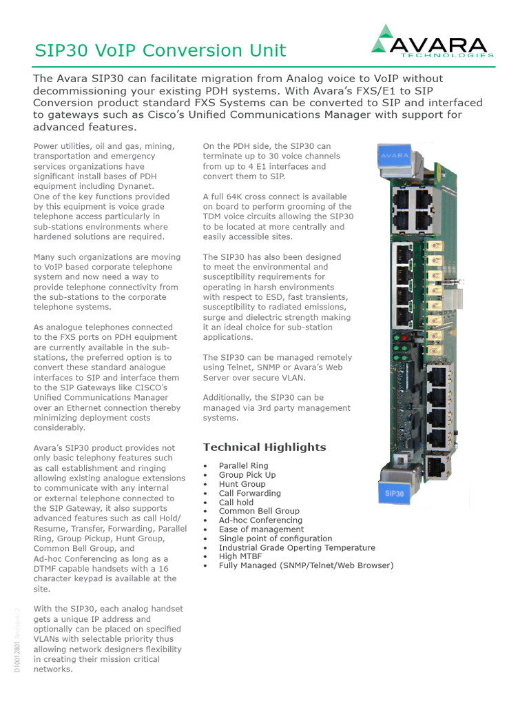 Brochure Sip30 | PDF | Session Initiation Protocol | Voice Over Ip