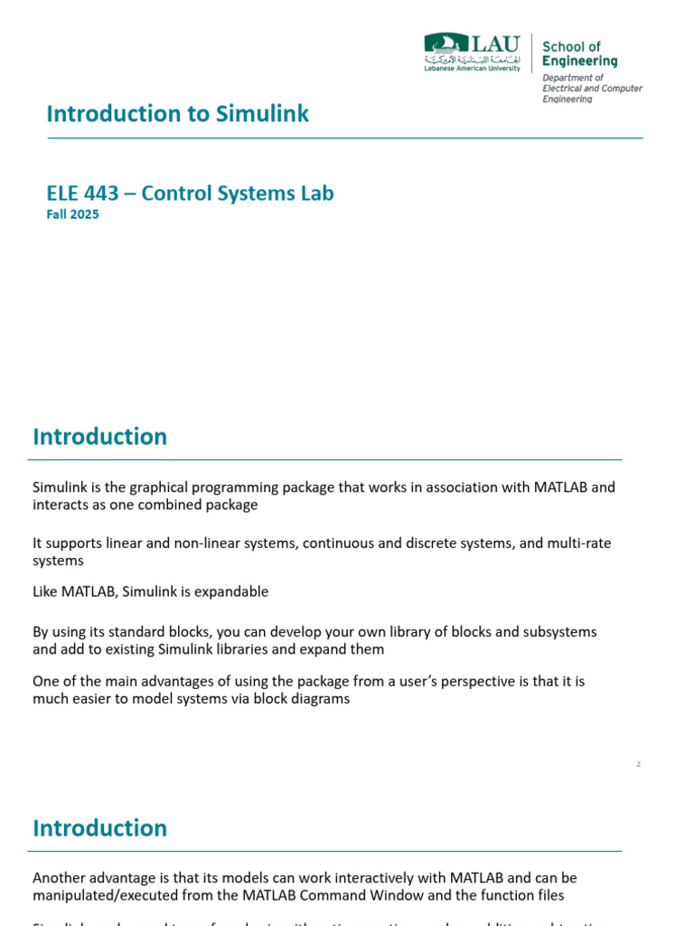 Lecture 03 - Introduction To Simulink | PDF | Matlab | Fahrenheit