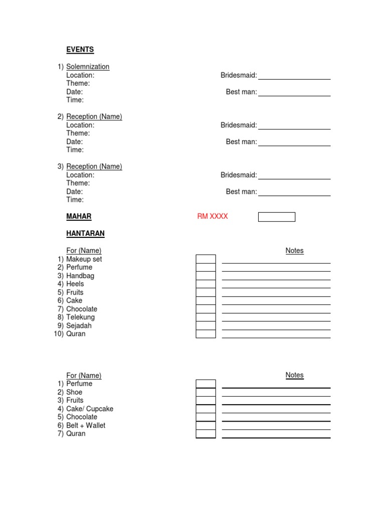 Wedding Event Master Plan Checklist | PDF
