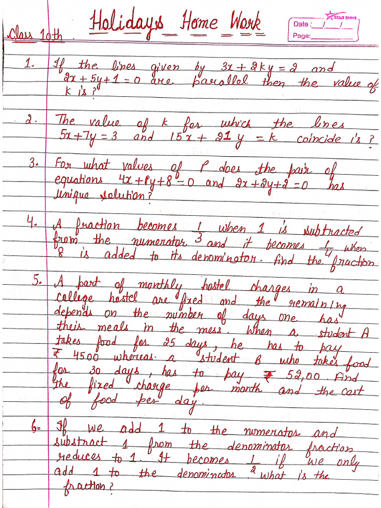 Math Worksheet Class 10th | PDF