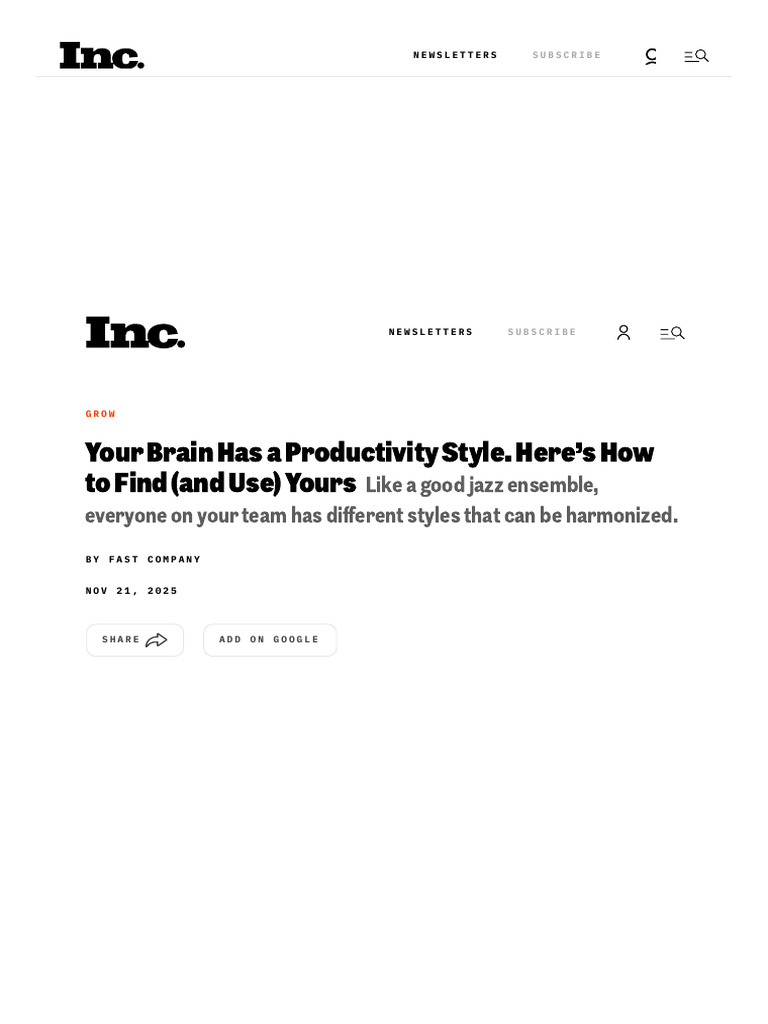 How To Find and Use Your Brain's Productivity Style | PDF | Jazz