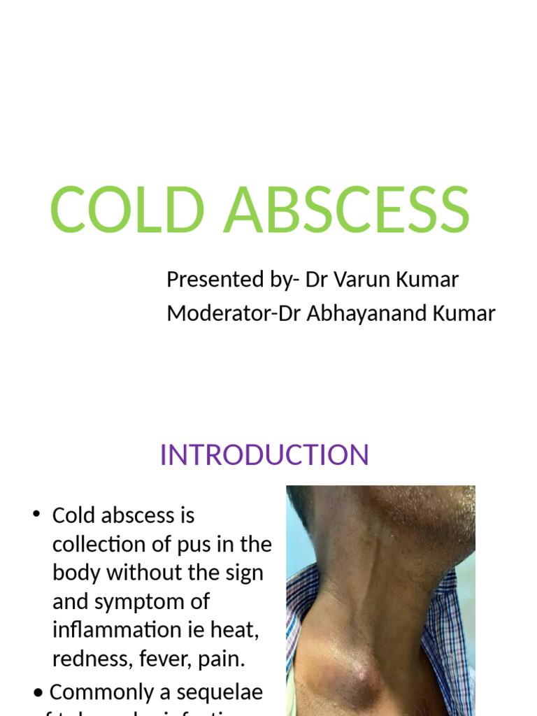 Cold Abscess Presentation | PDF | Tuberculosis | Thorax