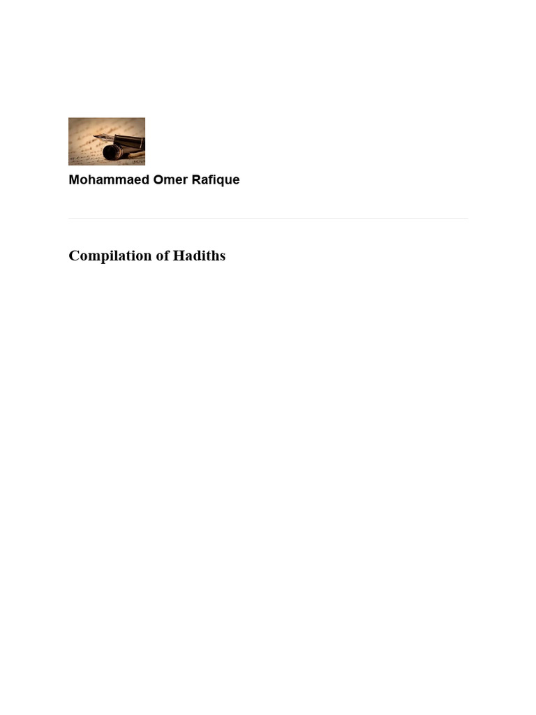 Early Hadith Compilation Evidence | PDF | Hadith | God In Islam