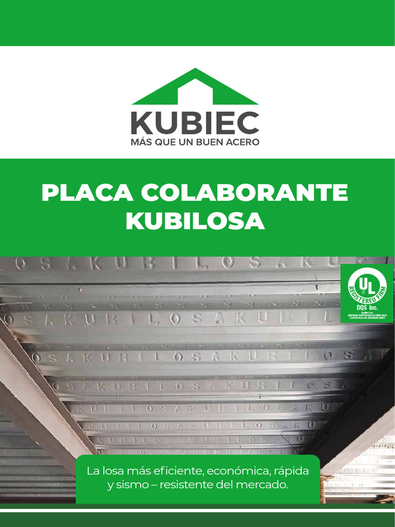 Placa Colaborante Sismorresistente KUBILOSA | PDF | Hormigón | Acero