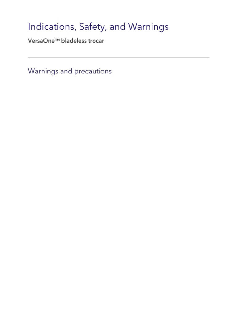 Indications Safety and Warnings | PDF