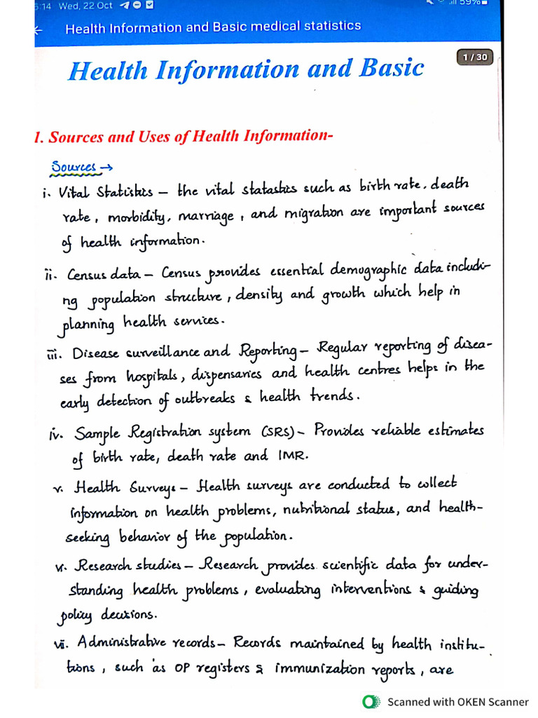 Health Information and Basic Medical Statistics | PDF