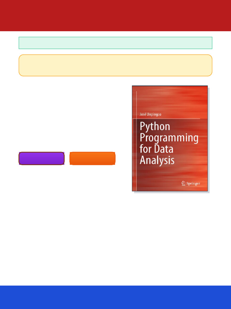 Python Programming for Data Analysis 1st Edition José Unpingco ebook ...
