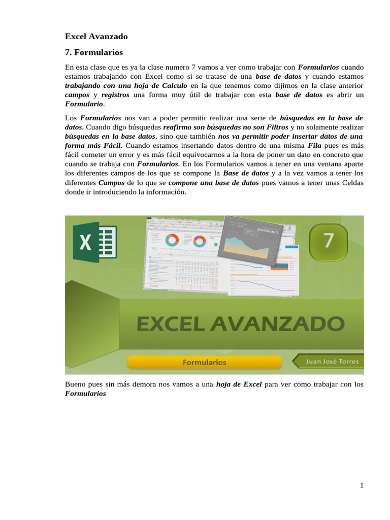 Formularios en Excel: Guía Avanzada | PDF | Microsoft Excel | Hoja de ...