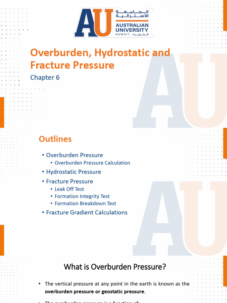 Chapter 6 - Overburden, Hydrostatic and Fracture Pressure | PDF ...