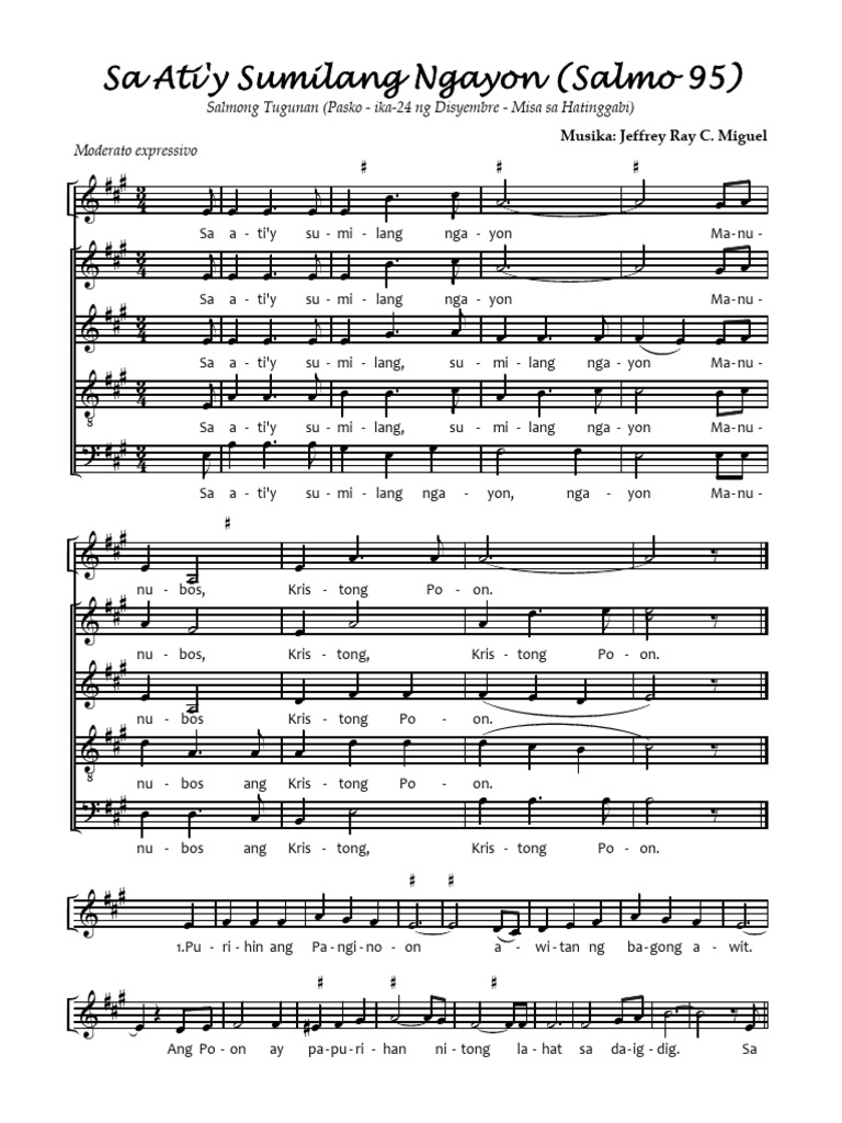 Salmo 95 Sa Atiy Sumilang Ngayon | PDF