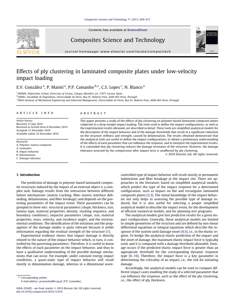Effects of Ply Clustering in Laminated Composite Plates Under Low ...