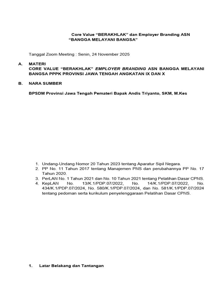 Tugas Resume_Core Value ASN Berakhlak_NURUL WAKHIDAH, S.Pd_Pemateri Andis Triyanto, SKM, M.Kes ...