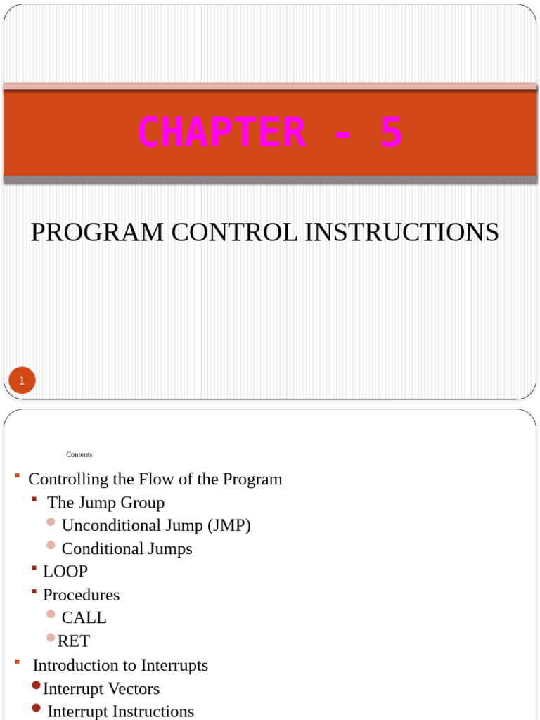 Chapter 5 - Program Control Instructions | PDF | Pointer (Computer ...