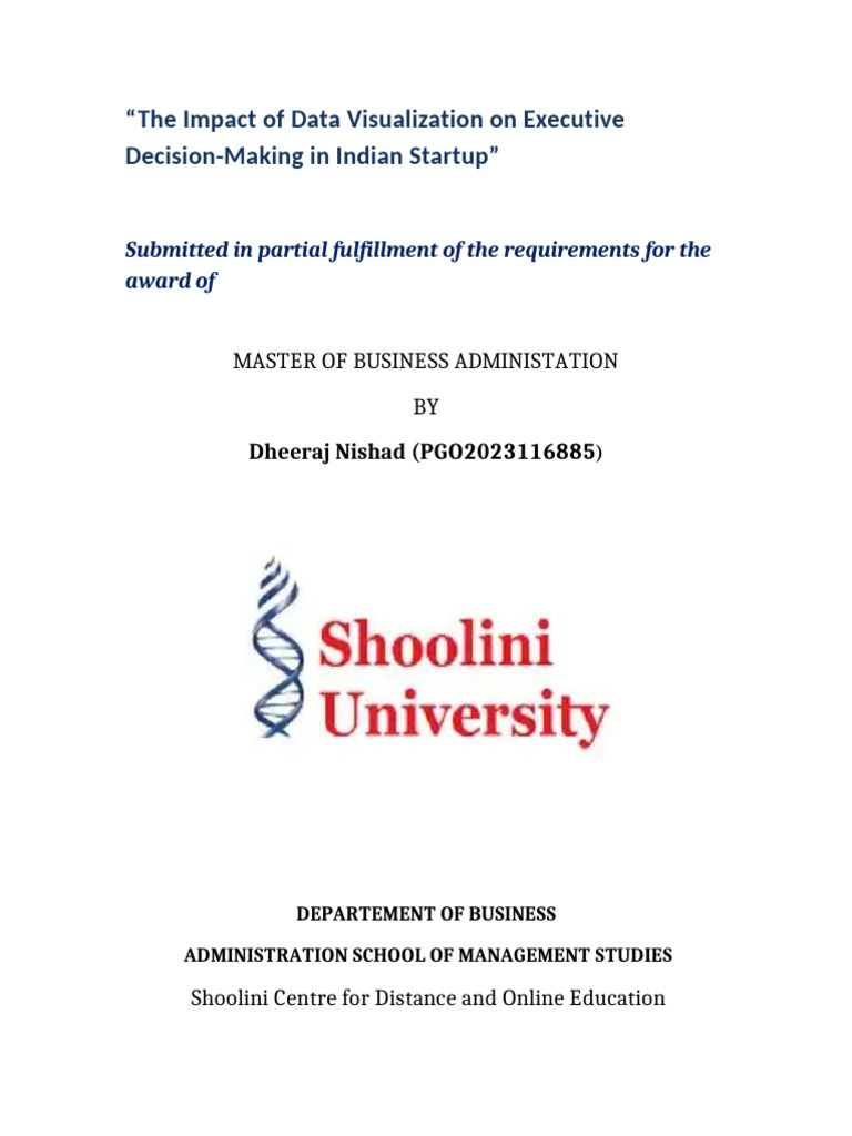 Impact of Data Visualization On Executive Decision Making in Indian ...