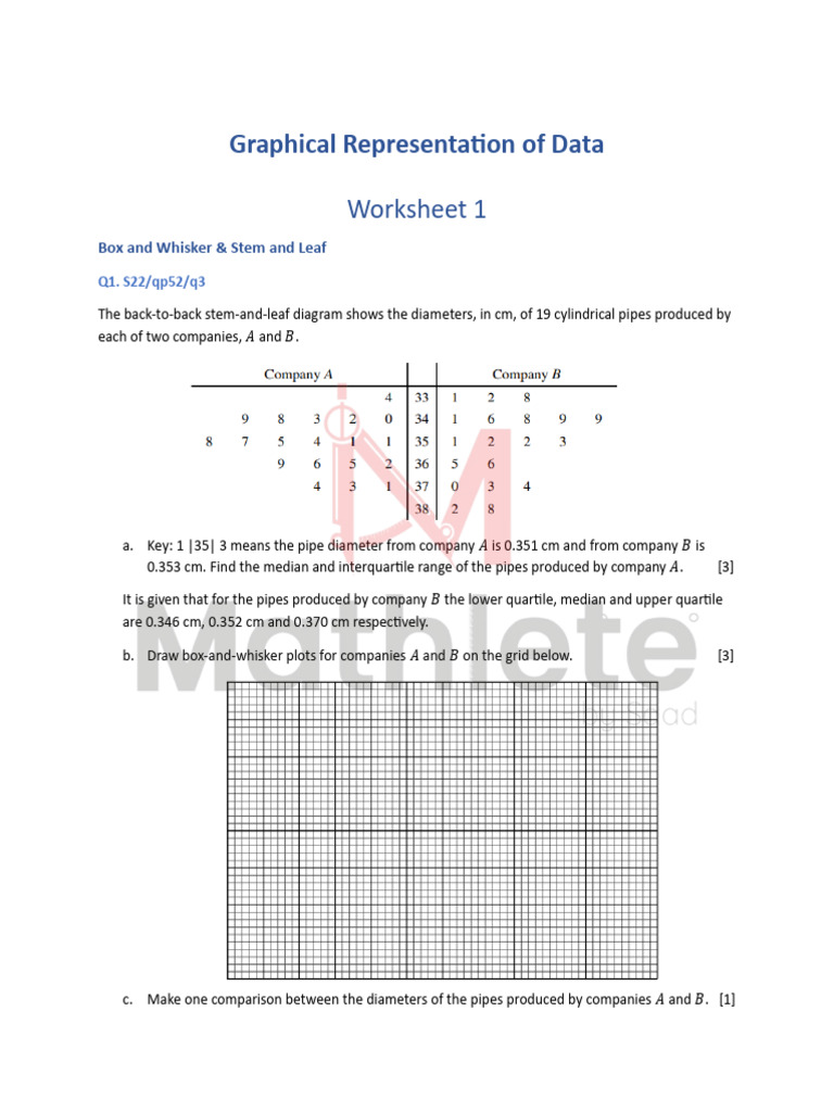 Graphical Representation of Data Worksheet1 | PDF | Robust Statistics ...