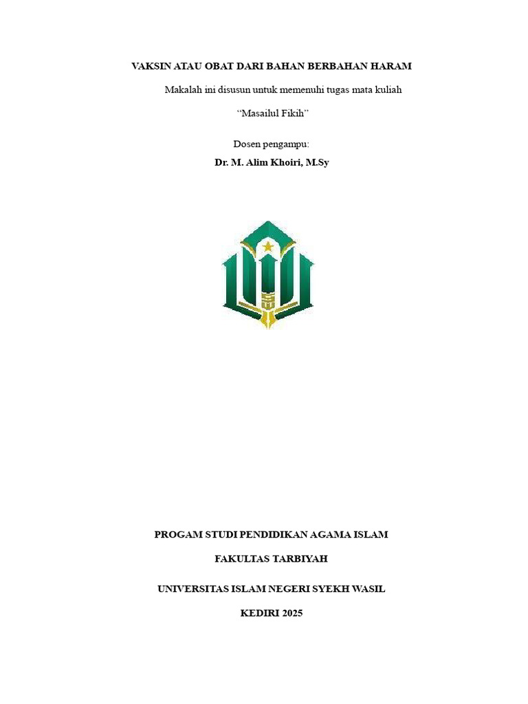 Vaksin dan Obat: Status Halal dalam Islam | PDF