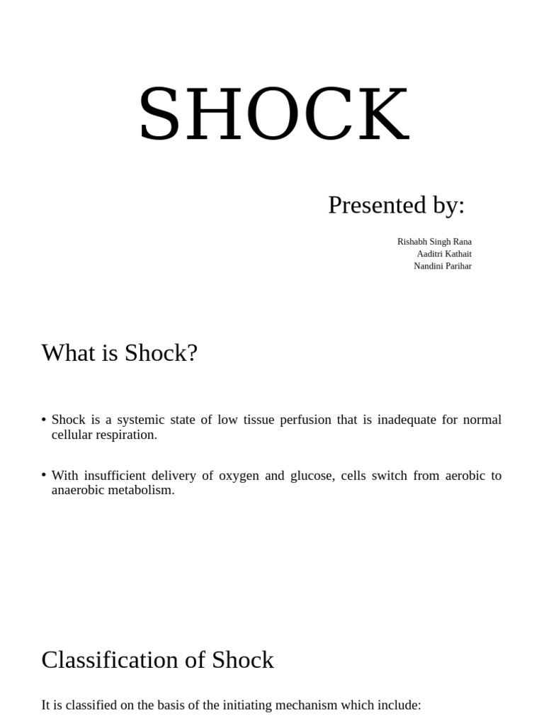 shock | PDF | Shock (Circulatory) | Ischemia