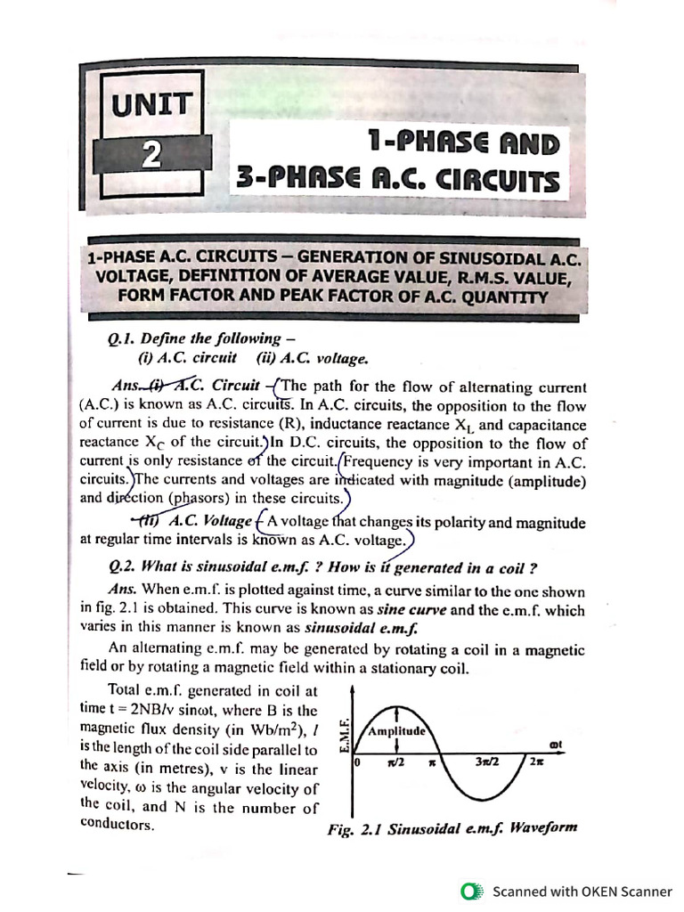 1 Phase AC Circuit | PDF