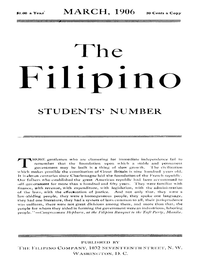 1906 the Filipino | PDF | Meal | Philippines