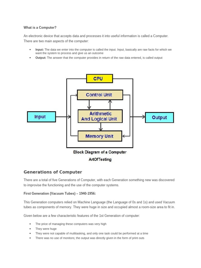 Overview of Computer Generations and Types | PDF | Integrated Circuit ...
