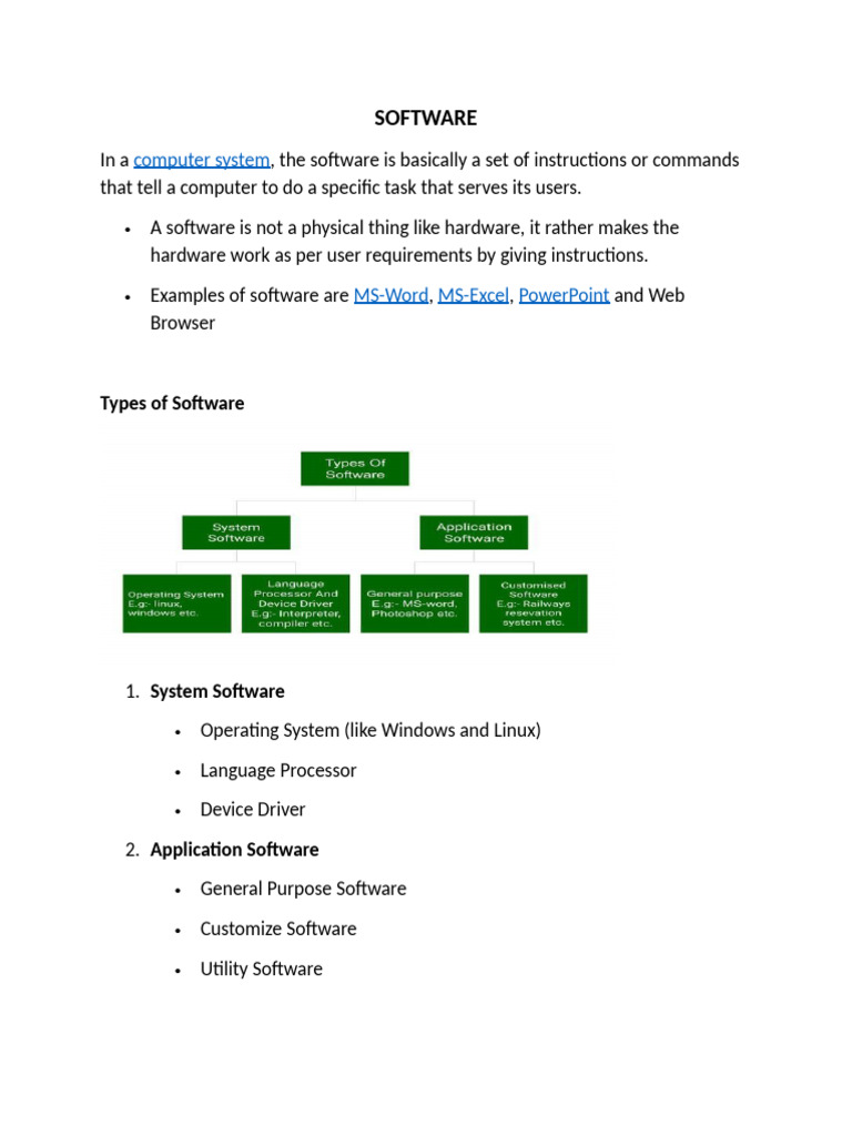 Software | PDF | Computer Hardware | Operating System