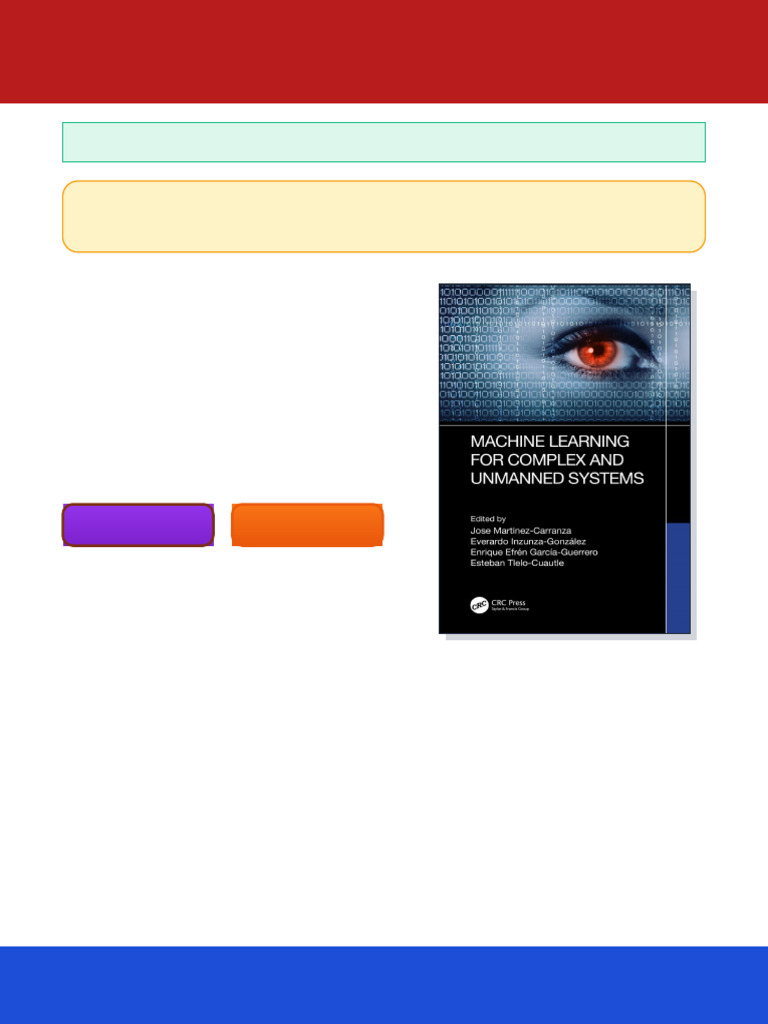 Machine Learning For Complex And Unmanned Systems 1st Edition Esteban ...