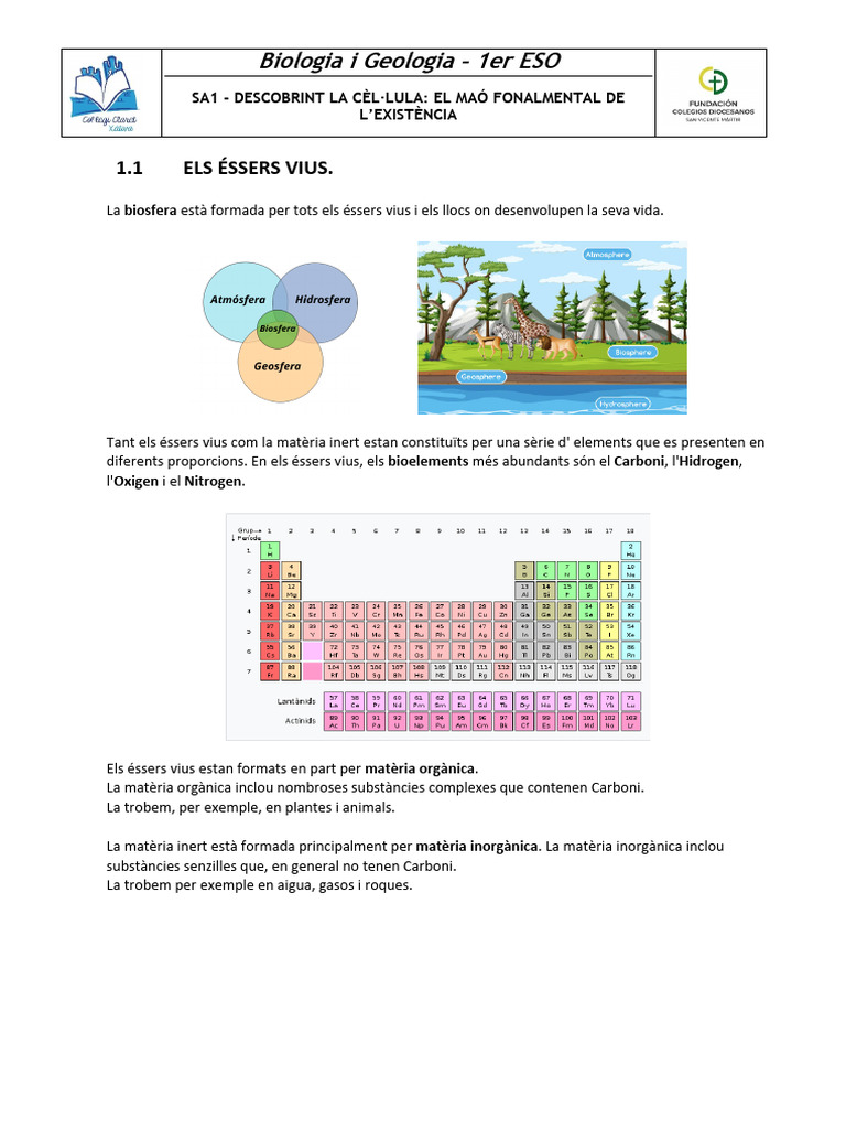 Bio1 Sa1 2 Teoria | PDF
