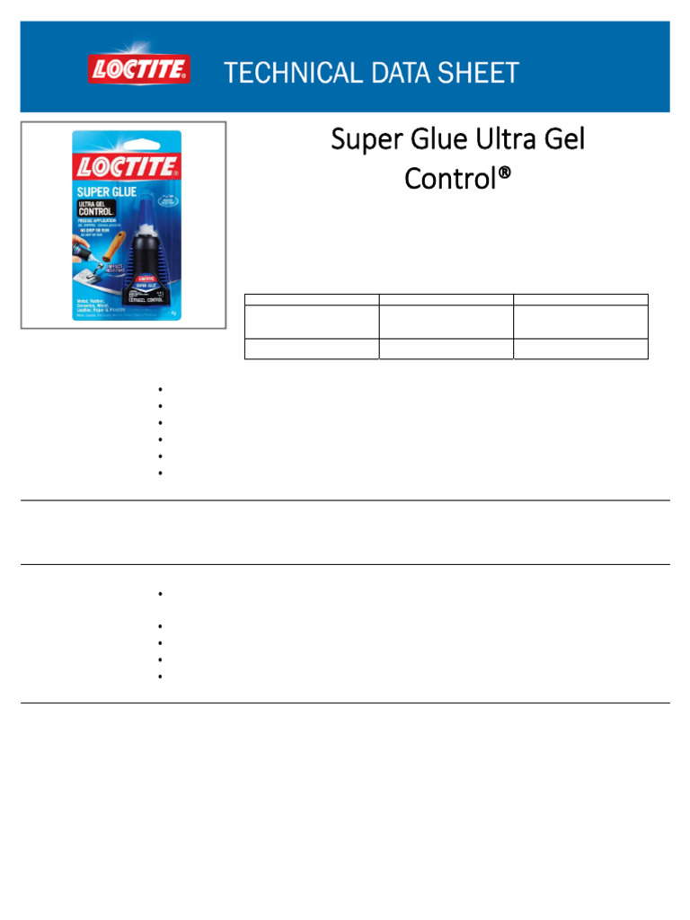 LOCTITE Super Glue Ultra Gel Control en - US | PDF | Adhesive | Materials