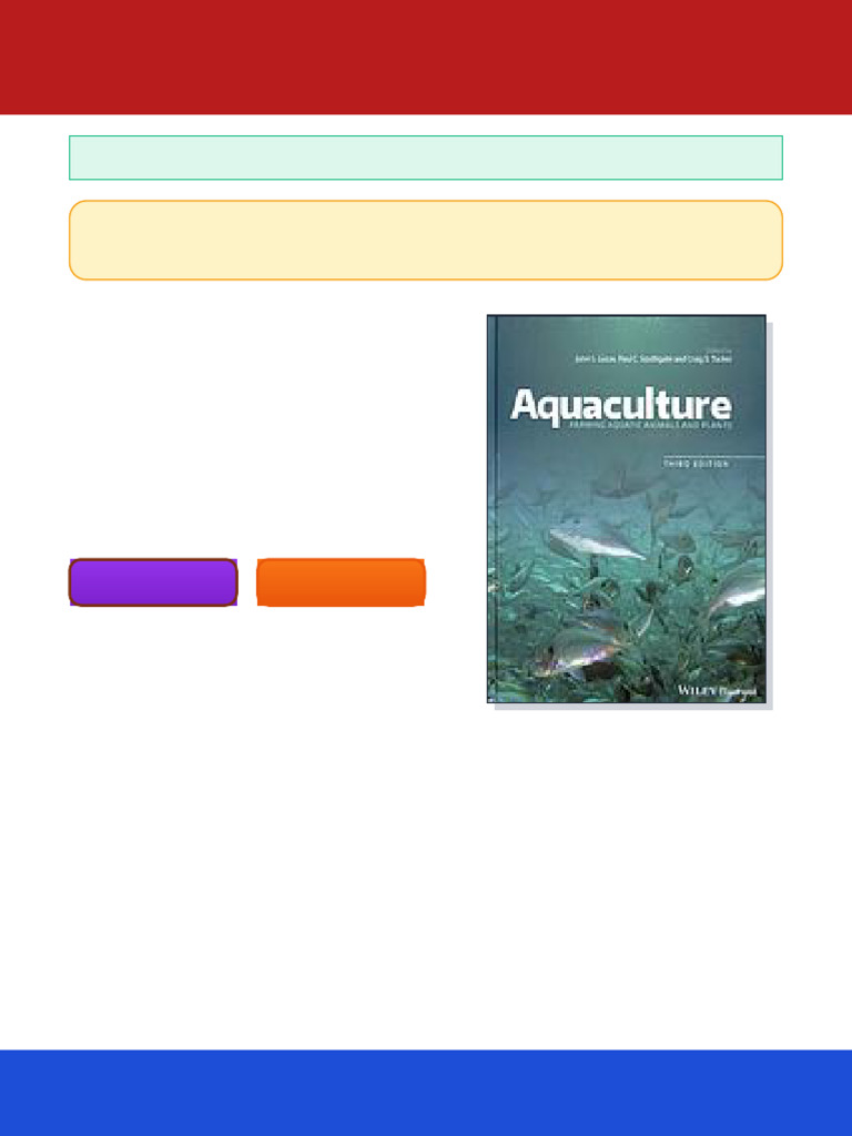 Aquaculture: Farming Aquatic Animals and Plants Third Edition. Edition ...