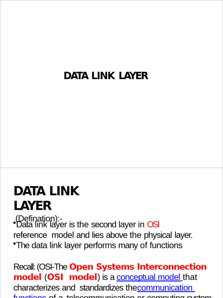 Understanding Data Link Layer Functions | PDF | Error Detection And ...
