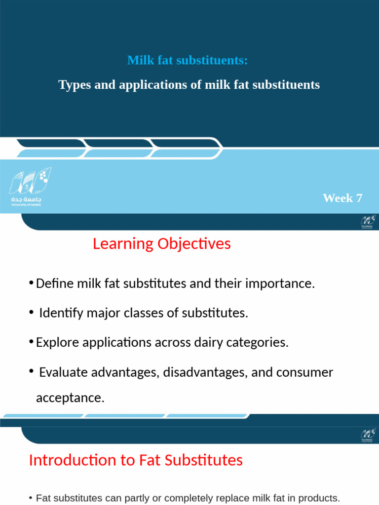 Milk Fat Substitutes: Types & Uses | PDF | Trans Fat | Fat