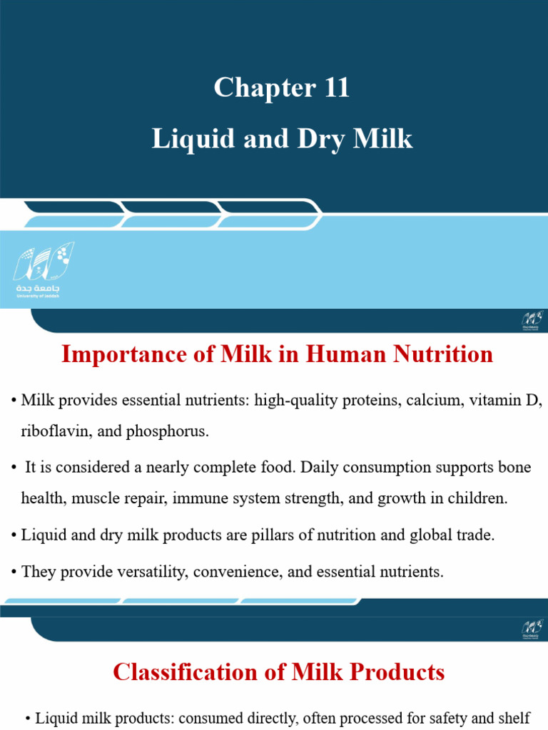 Milk Nutrition and Processing Guide | PDF | Milk | Powdered Milk