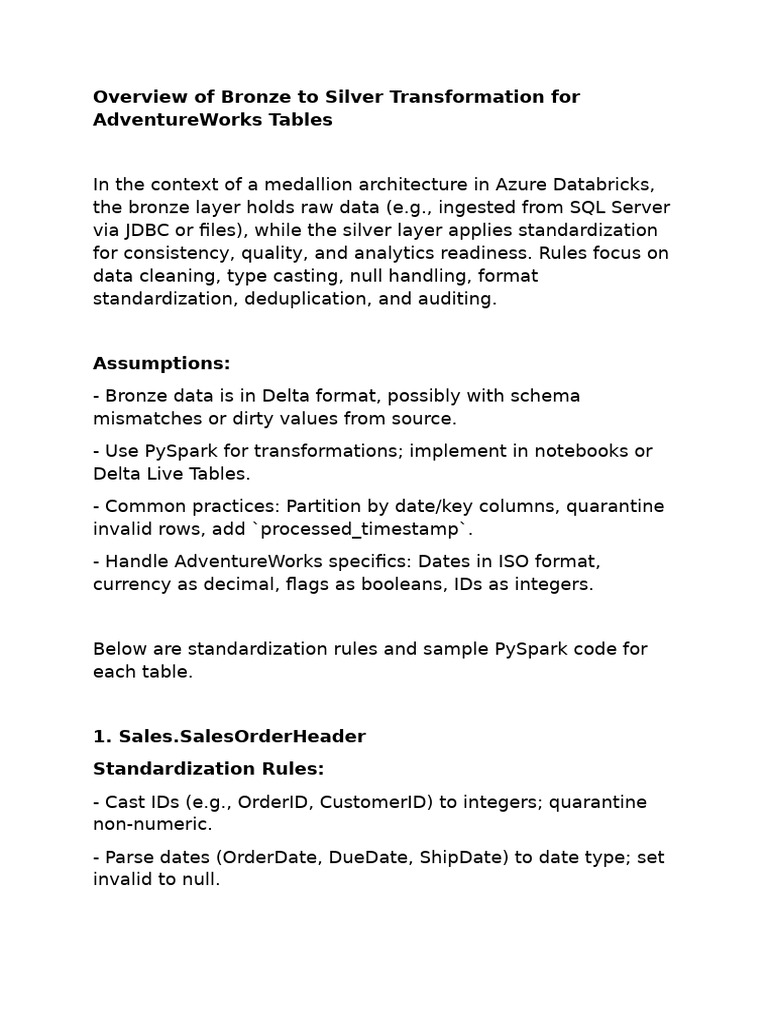 03 Bronze Silver Transformation Databricks | PDF | Boolean Data Type | Databases