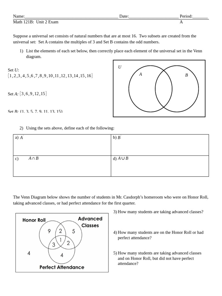 Math 121 Unit 2 Exam | PDF