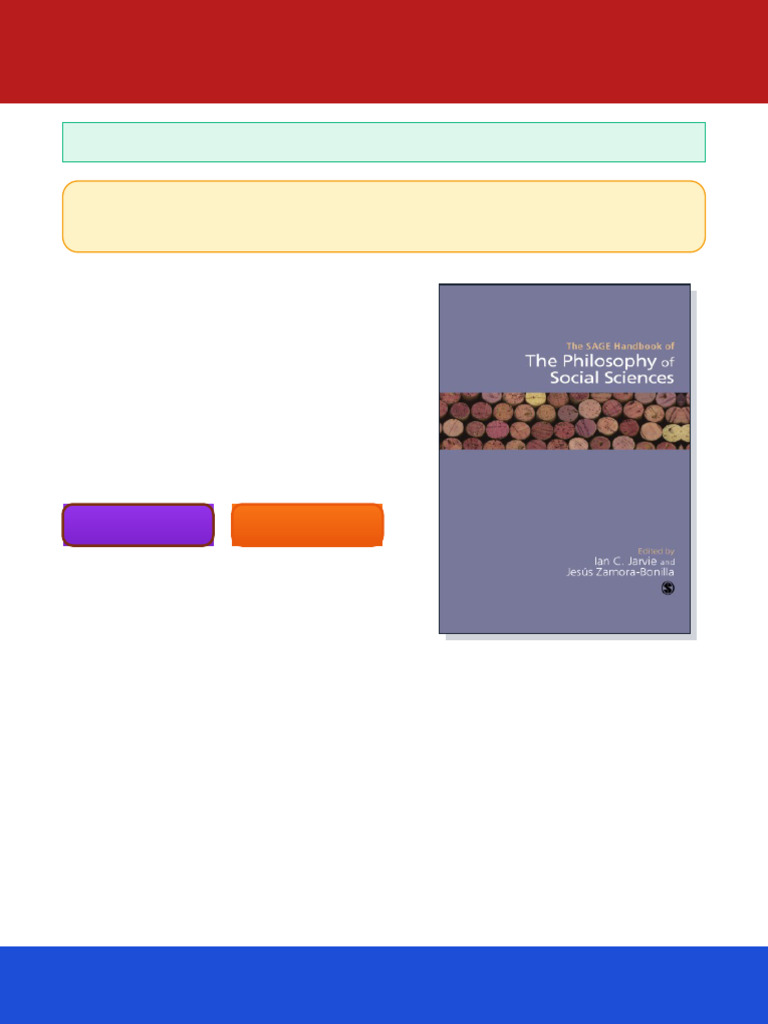 The SAGE Handbook of the Philosophy of Social Sciences 1st Edition Ian ...