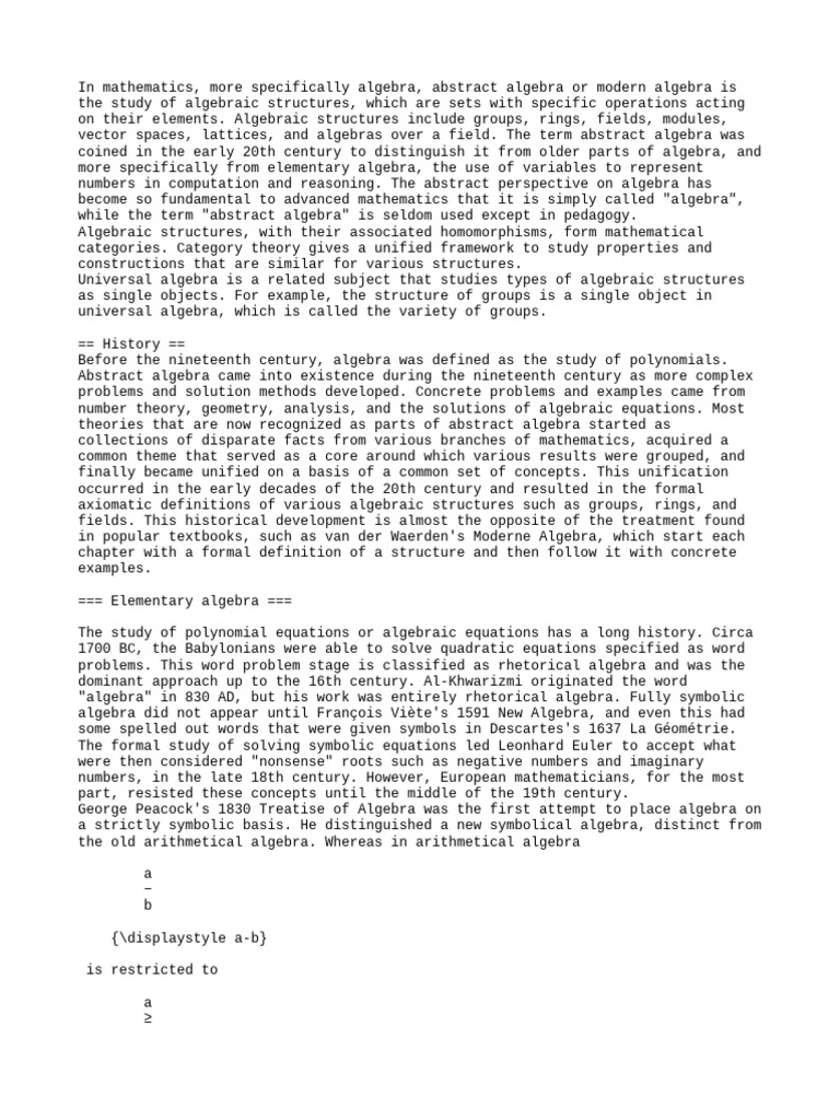 Abstract Algebra | PDF | Abstract Algebra | Group (Mathematics)