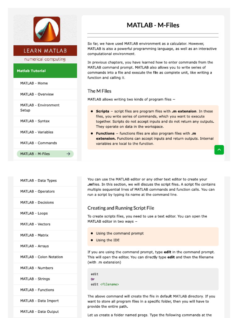 Matlab m Files | PDF