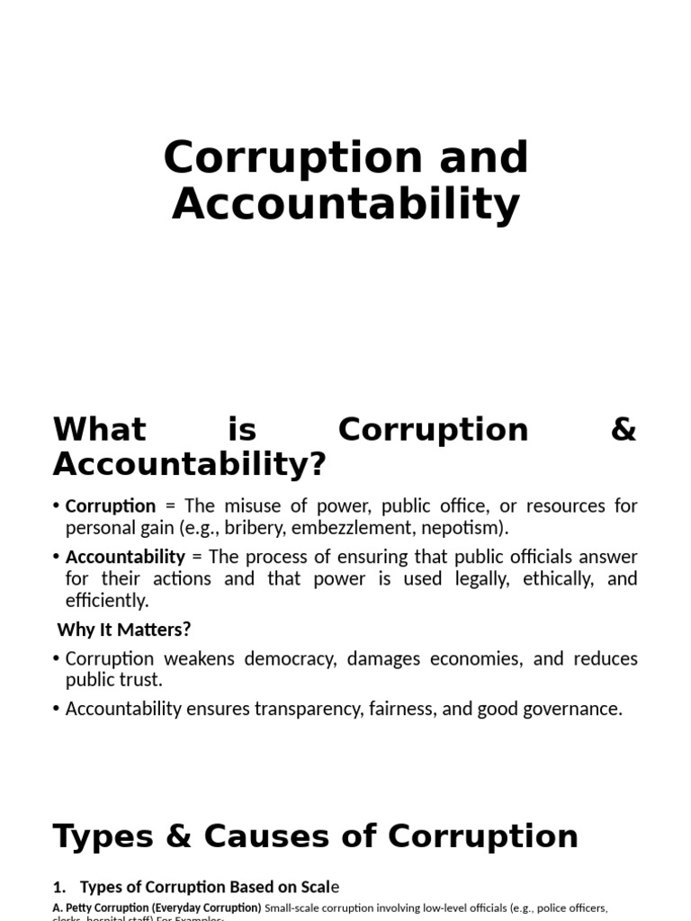 Corruption and Accountability | PDF | Cost Of Living | Corruption